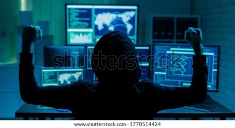 Backview Asian Male Hacker Finish His Stock Photo 1770514424 Shutterstock