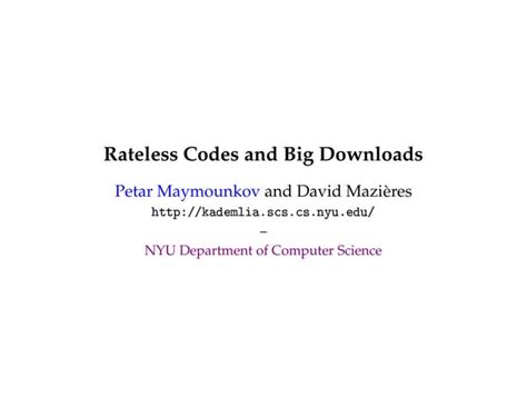2009 Rateless Codes And Big Downloads Pdf Computer Networking Computing