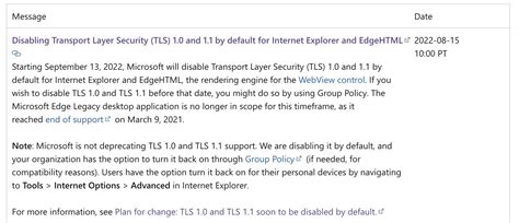 Microsoft To Disable TLS And Next Month Softpedia