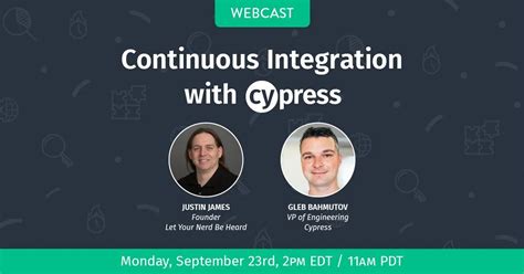 Live Webcast Continuous Integration With Cypress