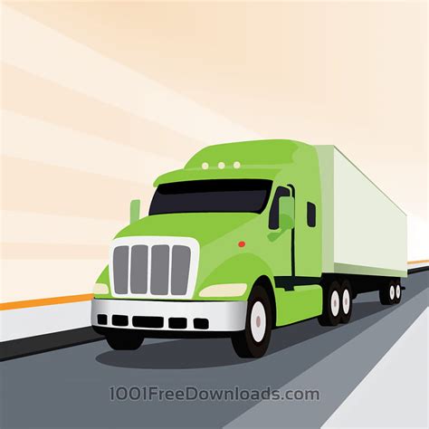 벡터 일러스트 레이 션 녹색 트럭 Ai Uidownload