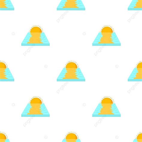 Sea Sunset Pattern Seamless Background Texture Repeat Wallpaper Geometric Vector Sunshine