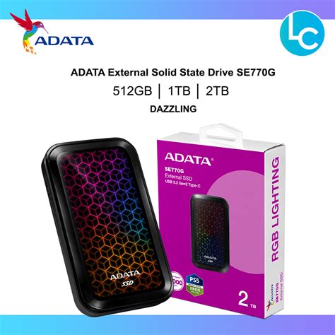 Adata Se770g External Solid State Drive Usb32 External Ssd Rgb