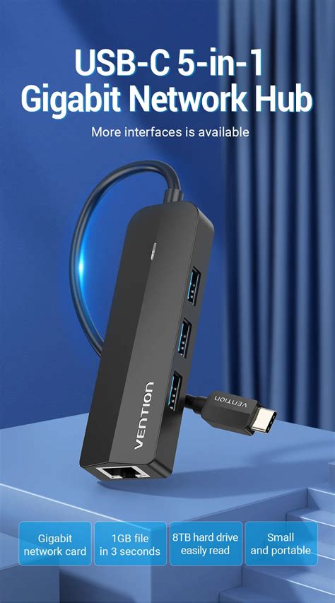 Vention In Usb C Gigabit Ethernet Hub Usb Ports