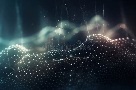 Technology Abstract Background Digital Line Dot And Colorful Bokeh Graphic Design Generative