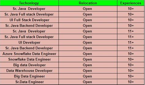 Senior Full Stack Java Developer Senior Data Engineer