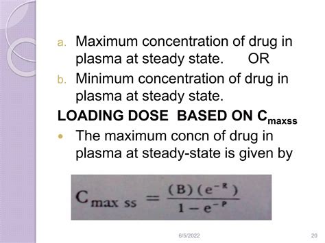 Concept Of Loading And Maintainance Dose Pptx