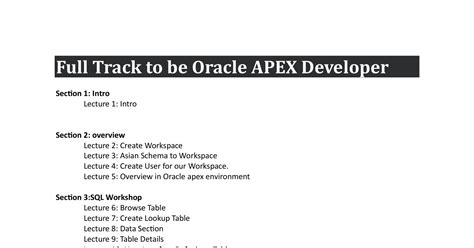 Full Track To Be Oracle Apex Developer Contentpdf Docdroid