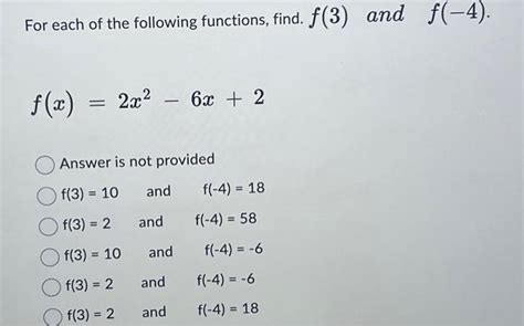 solved for each of the following functions find f 3 and