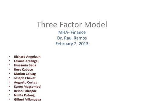 Three Factor Model Ppt Stocks And Bonds Personal Investing