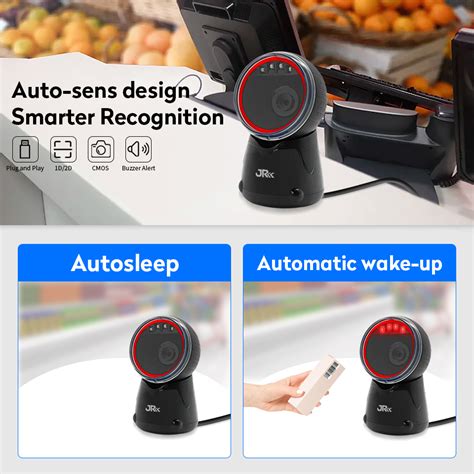Jr New Design Desktop Bracode Scanner Omnidirectional Scanners Android Ios Pc Wired Usb Bar Code