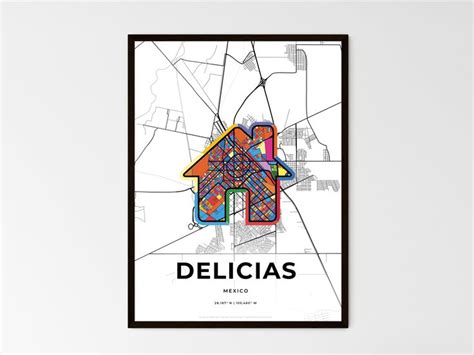 Delicias Mexico Art Map México