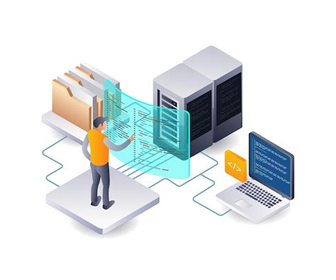 Premium Vector Developer Cloud Data Server Hosting Technology