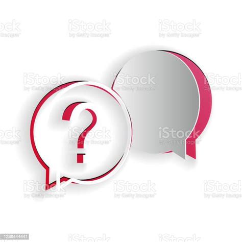 흰색 배경에 격리 된 용지 잘라 채팅 질문 아이콘 음성 버블 기호를 돕습니다 Faq 기호 물음표 기호입니다 종이 아트 스타일