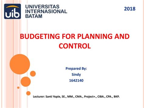 Budgeting For Planning And Control Pptx