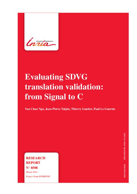 Pdf Evaluating Sdvg Translation Validation From Signal To C