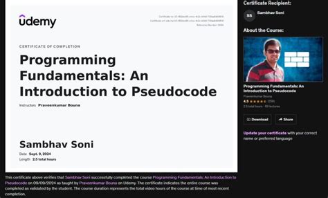completed compunnel inc course on programming fundamentals sambhav soni posted on the topic