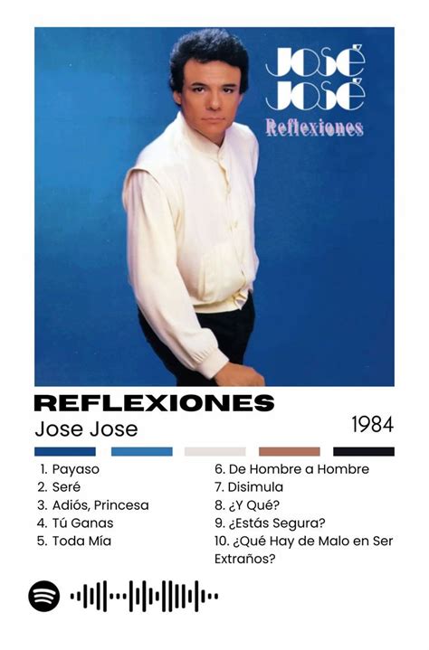 Póster álbum Reflexiones José José Jose Jose Cantante Manga Josei