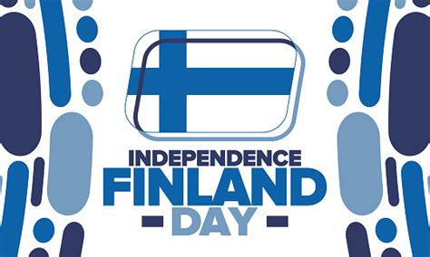 핀란드 독립기념일 핀란드 의 국가 행복 휴일 12 월 6 일 매년 축하 핀란드 국기 애국적 요소 포스터 카드 배너 및 배경 벡터 일러스트레이션 12월에 대한 스톡 벡터 아트
