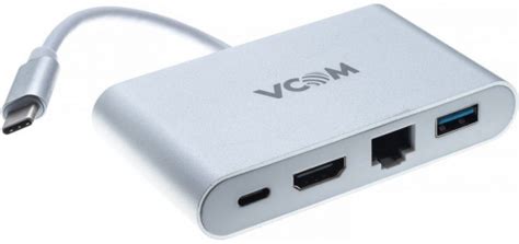 Кабель адаптер Vcom Usb3 1 Type Cmhdmi Usb3 0 Rj45 Pd Charging — купить по низкой цене в