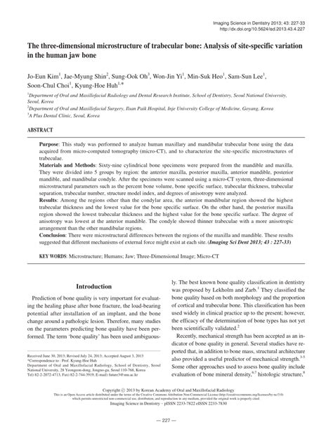 Pdf The Three Dimensional Microstructure Of Trabecular Bone Analysis