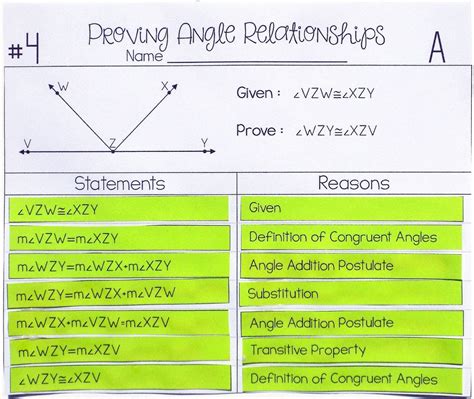 Proving Angle Relationships Worksheet Pdf Answer Key Angleworksheets