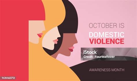 Domestic Violence Month Card October Vector Stock Illustration Download Image Now Domestic