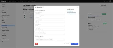 Configure Source Control With Bitbucket Retool Docs