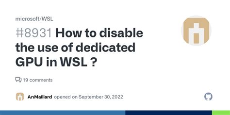 How To Disable The Use Of Dedicated Gpu In Wsl · Issue 8931
