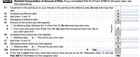 Irs Form 6198 A Guide To At Risk Limitations Form Example Download