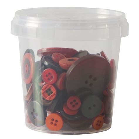 Buttons Plastic In Jar Assorted Red