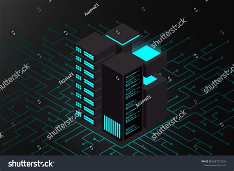 Isometric Data Center 3d Isometric Concept Stock Vector Royalty Free 1887376333 Shutterstock