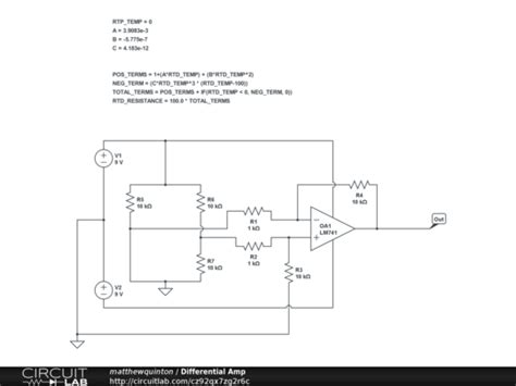 Differential Amp Circuitlab