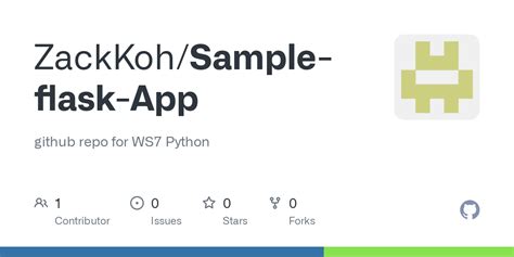 Github Zackkohsample Flask App Github Repo For Ws7 Python