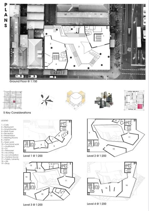 Fracture Inspired Public Space Floor Plans Architecture Poster