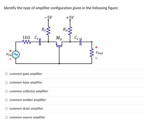Solved Identify The Type Of Amplifier Configuration Given In Chegg Com