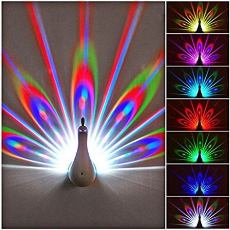 Night Light Peacock Projector Lamp Usb Rechargeable Peacock Projector