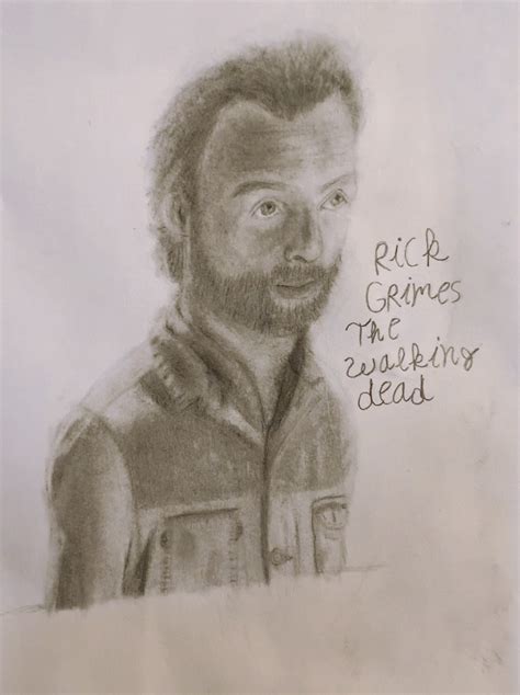 Rick Grimes From The Walking Dead Drawing By Cheifofmoviesandshow On