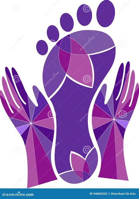 Foot Massage Logo Foot Massage Stamp Silhouette Of Legs And Hands