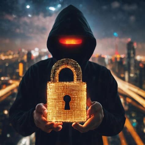 Premium Ai Image Unrecognizable Hacker Using Abstract Padlock Social