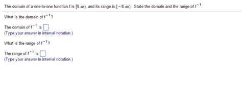 Solved The Domain Of A One To One Function F Is Chegg