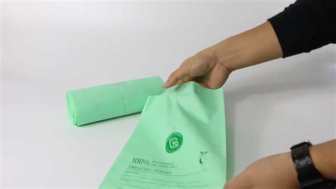 Custom Printed Bpi Certified Compostable Plastic Bio Degradable Garbage