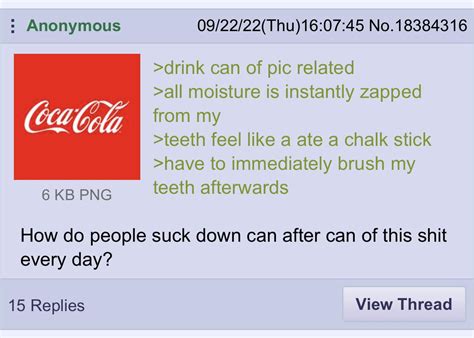 Anon Does Not Like Coca Cola Rgreentext