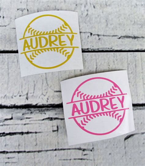 Vinyl Name Decal Softball Decal Softball Sticker Water Bottle Decal