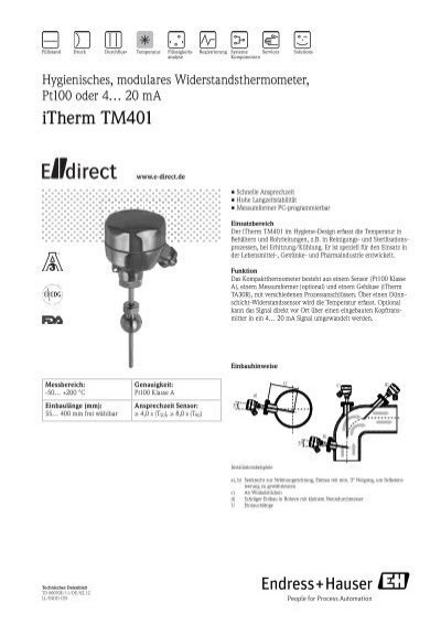 Itherm Tm401 E Direct Shop Endress Hauser Deutschland