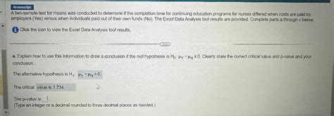 Calculate P Value And State Whether We Should Accept Chegg Com