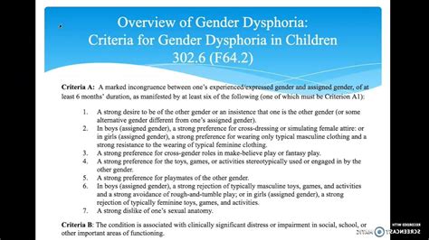 Gender Dysphoria Criteria Gender Dysphoria Test Yqti
