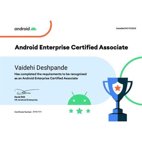 Vaidehi Deshpande On Linkedin Androiddevelopment Certification Enterpriseassociate