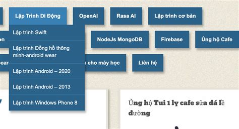 Add Dropdown Menu For Button In Navigation Rwordpress