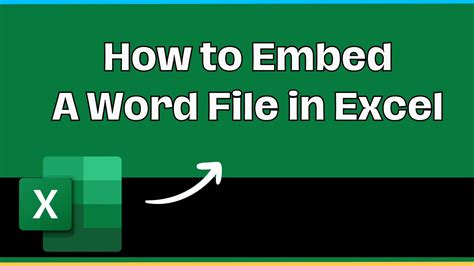 How To Embed A Word File In Excel YouTube